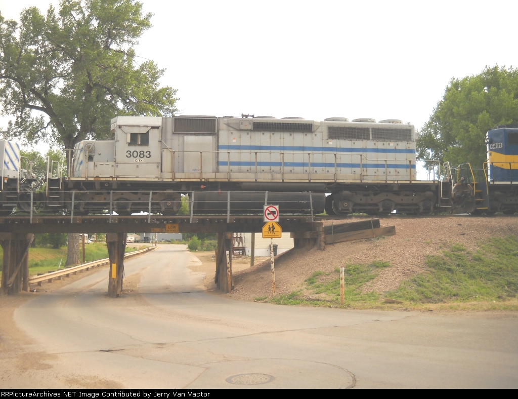 CITX 3083 idling for a moment while a switch is being thrown to the east (right). I believe the ...
